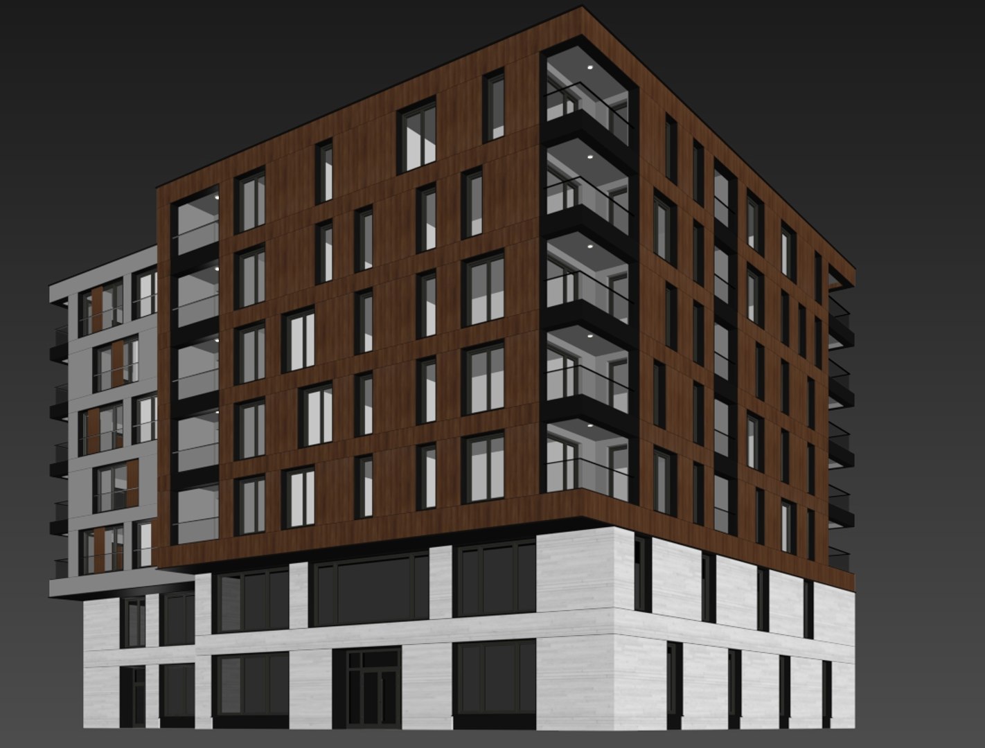 3D modern residential building model - TurboSquid 1444479