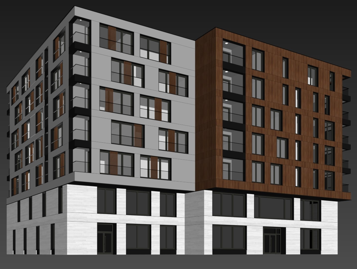 3D modern residential building model - TurboSquid 1444479
