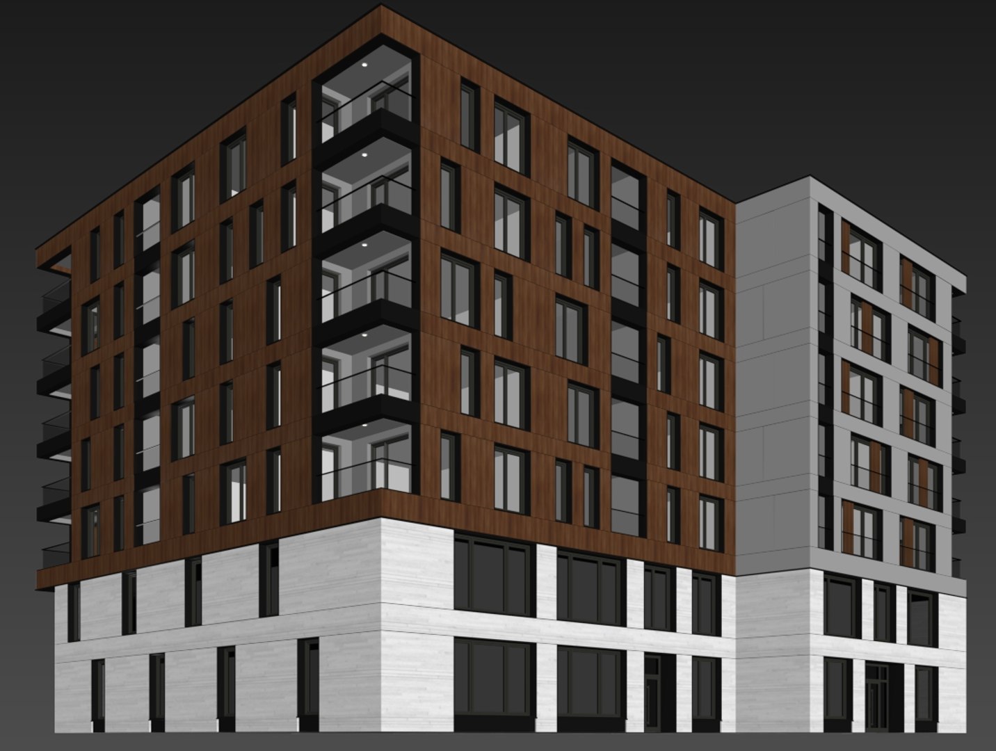 3D modern residential building model - TurboSquid 1444479