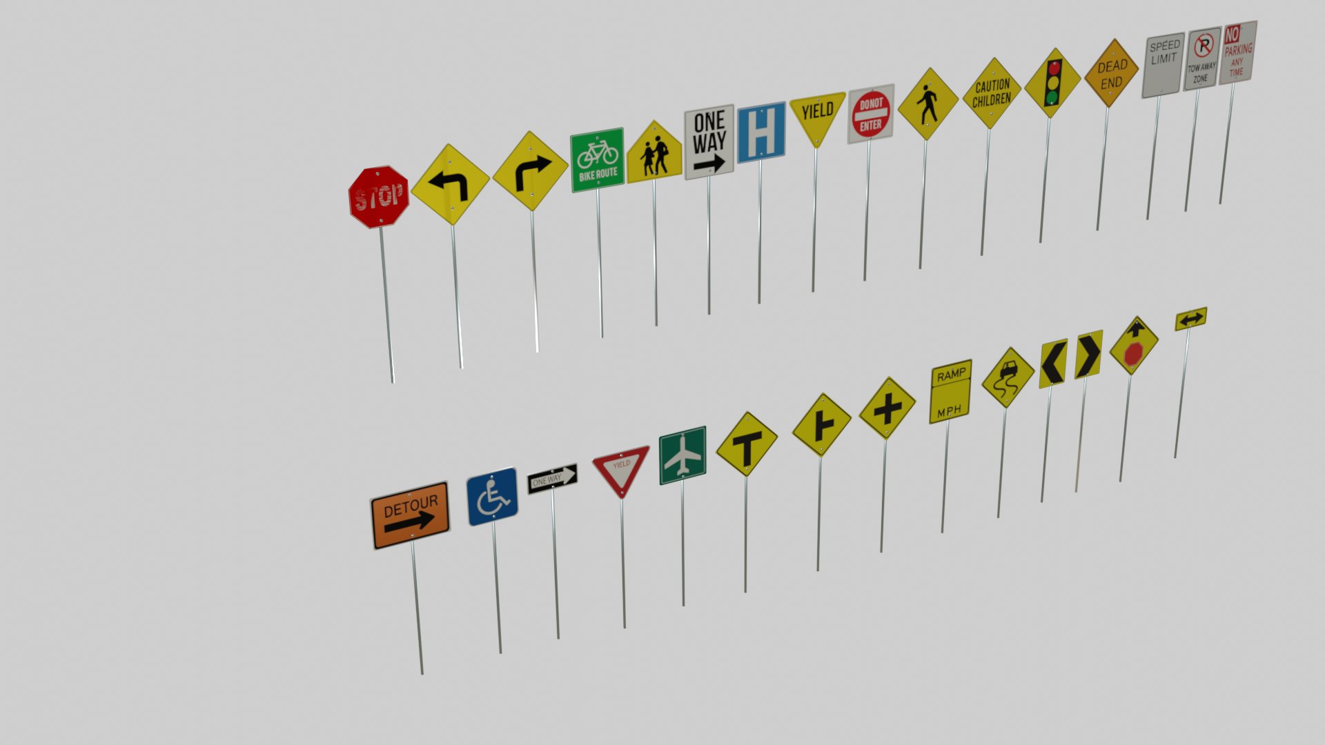 3D Road Signs Model - TurboSquid 2186901