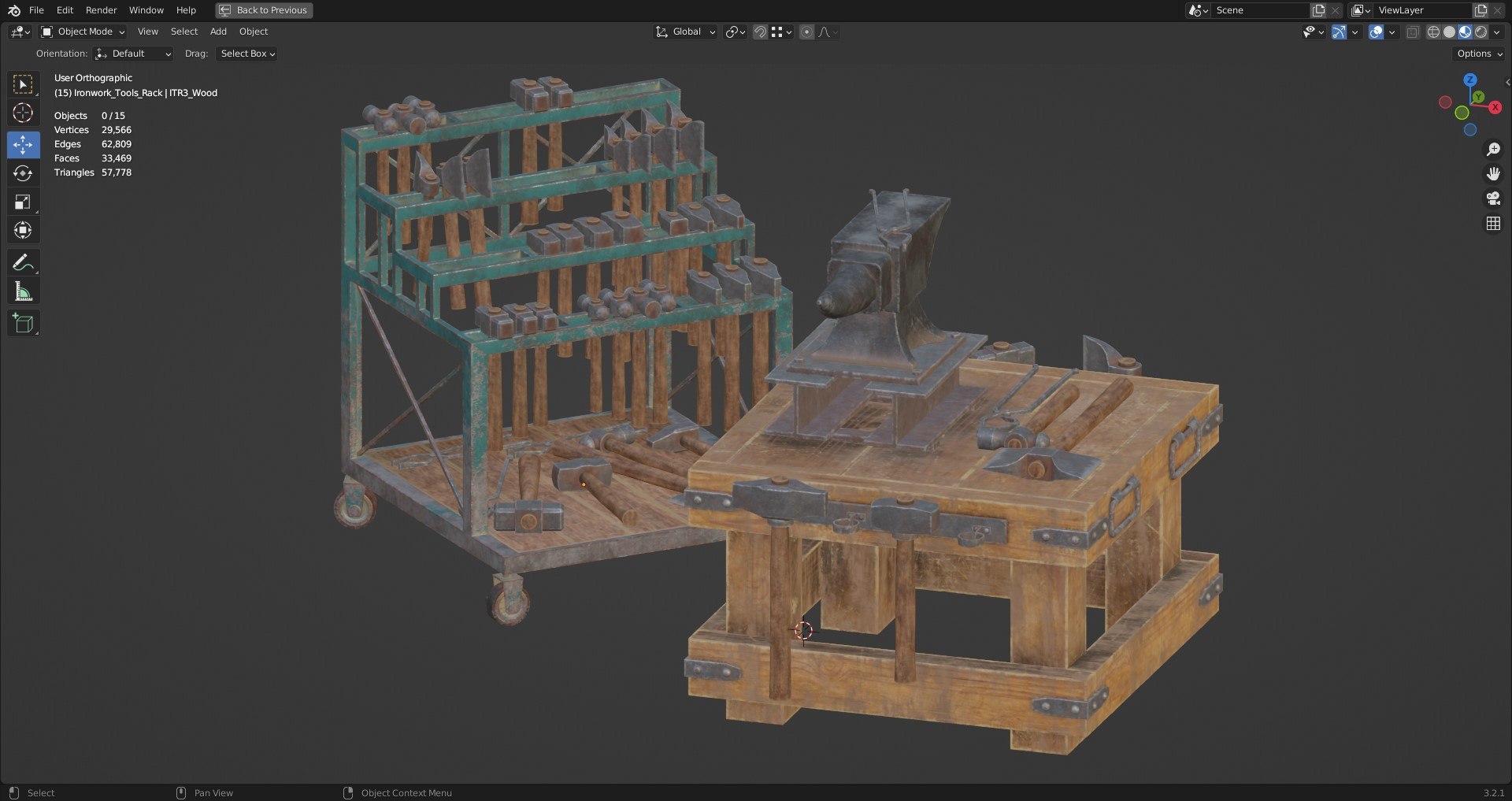 3D Anvil With Ironwork Tools And Rack 2 Model - TurboSquid 2304166