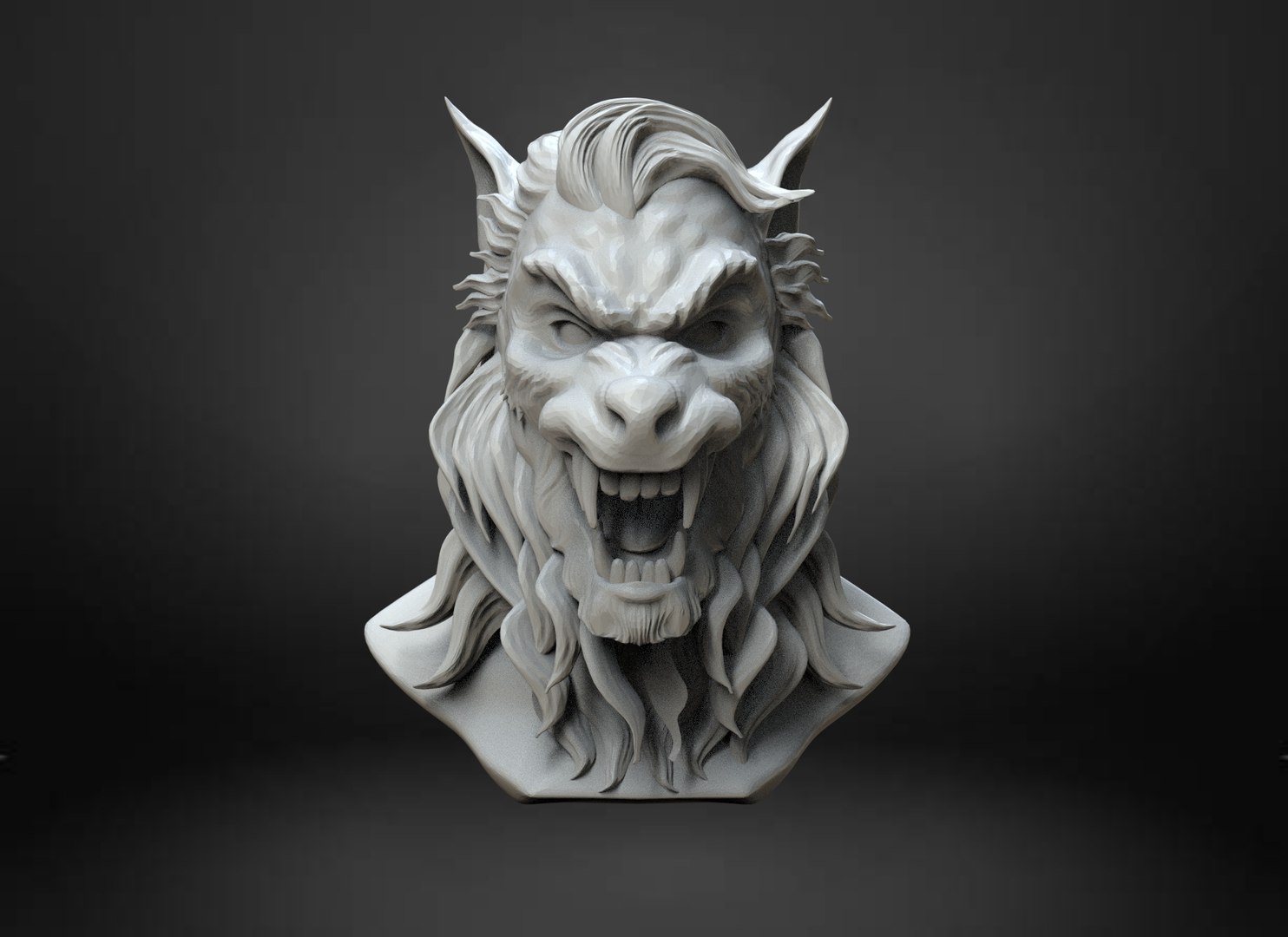 3D Wolfman Bust Model - TurboSquid 2192054