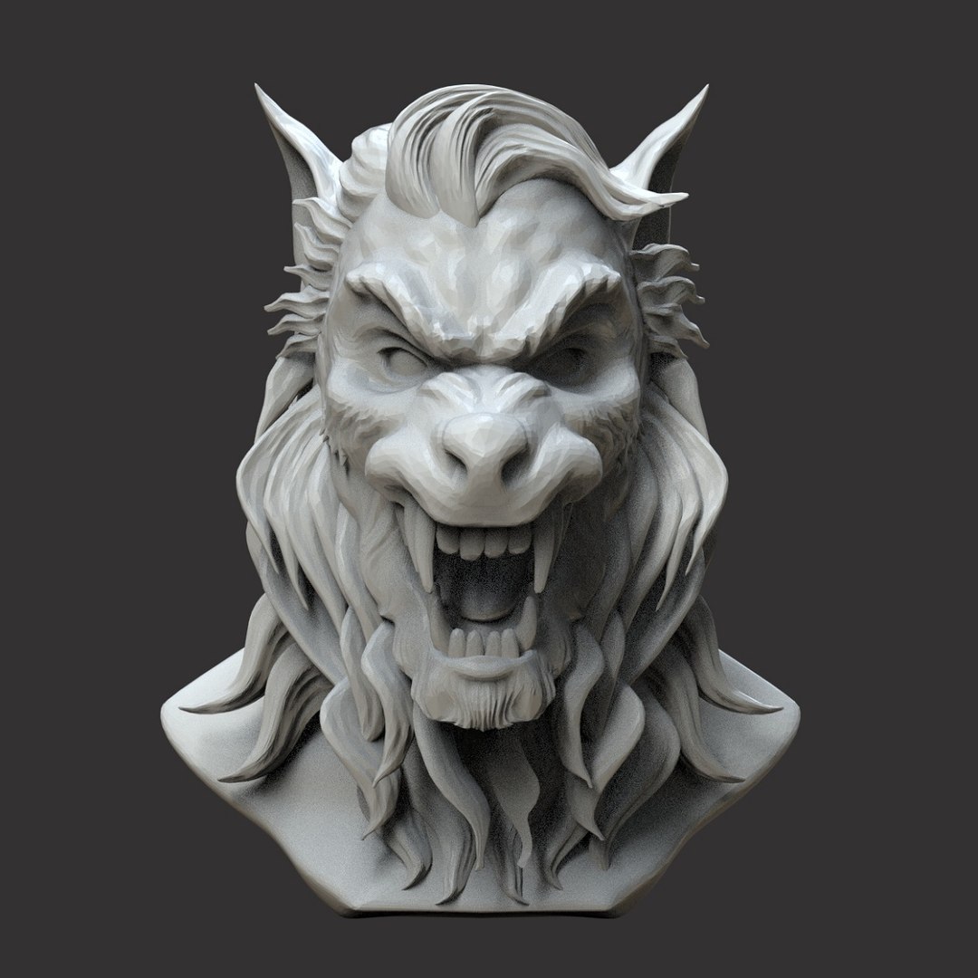 3D Wolfman Bust Model - TurboSquid 2192054