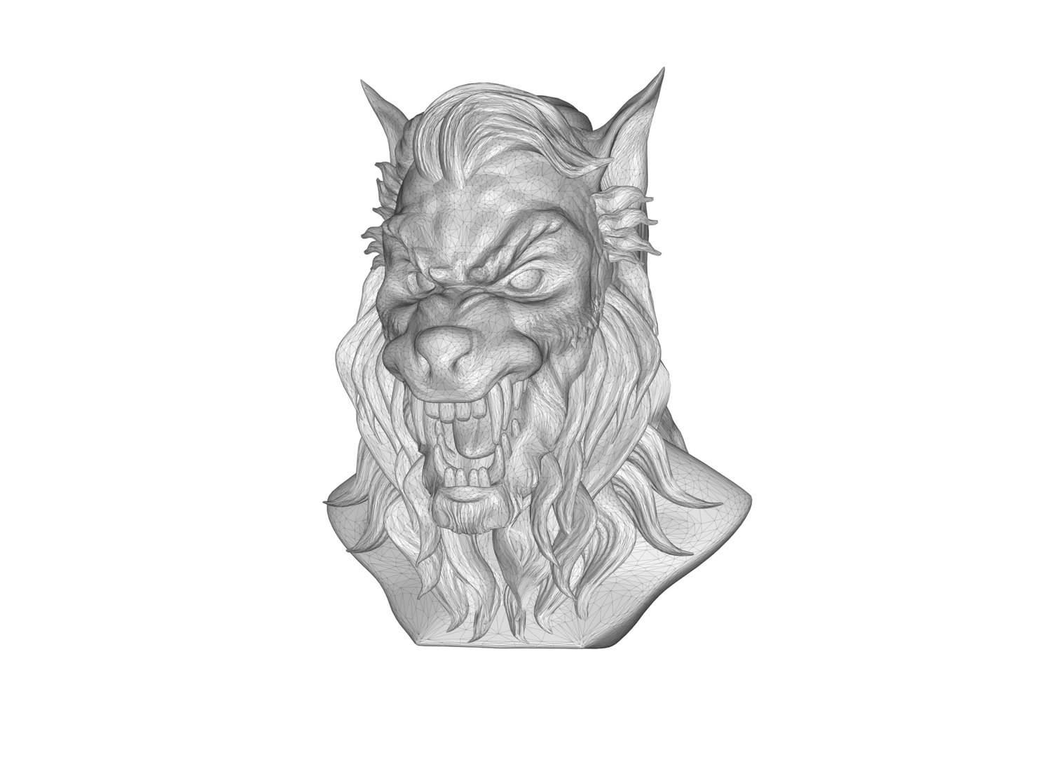 3D Wolfman Bust Model - TurboSquid 2192054