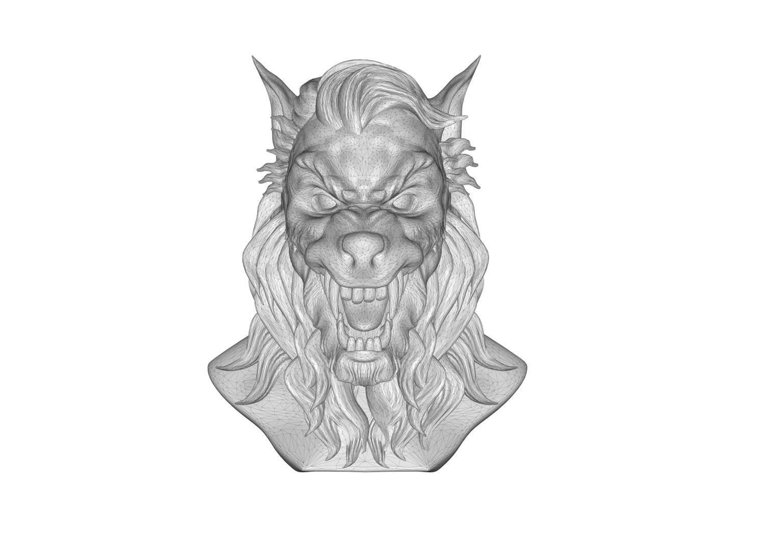 3D Wolfman Bust Model - TurboSquid 2192054