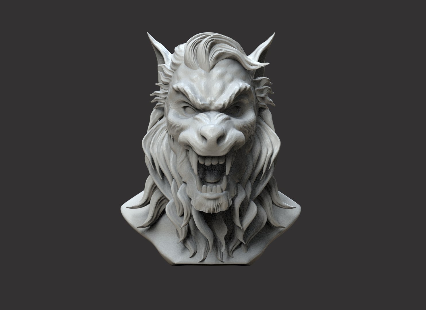 3D Wolfman Bust Model - TurboSquid 2192054