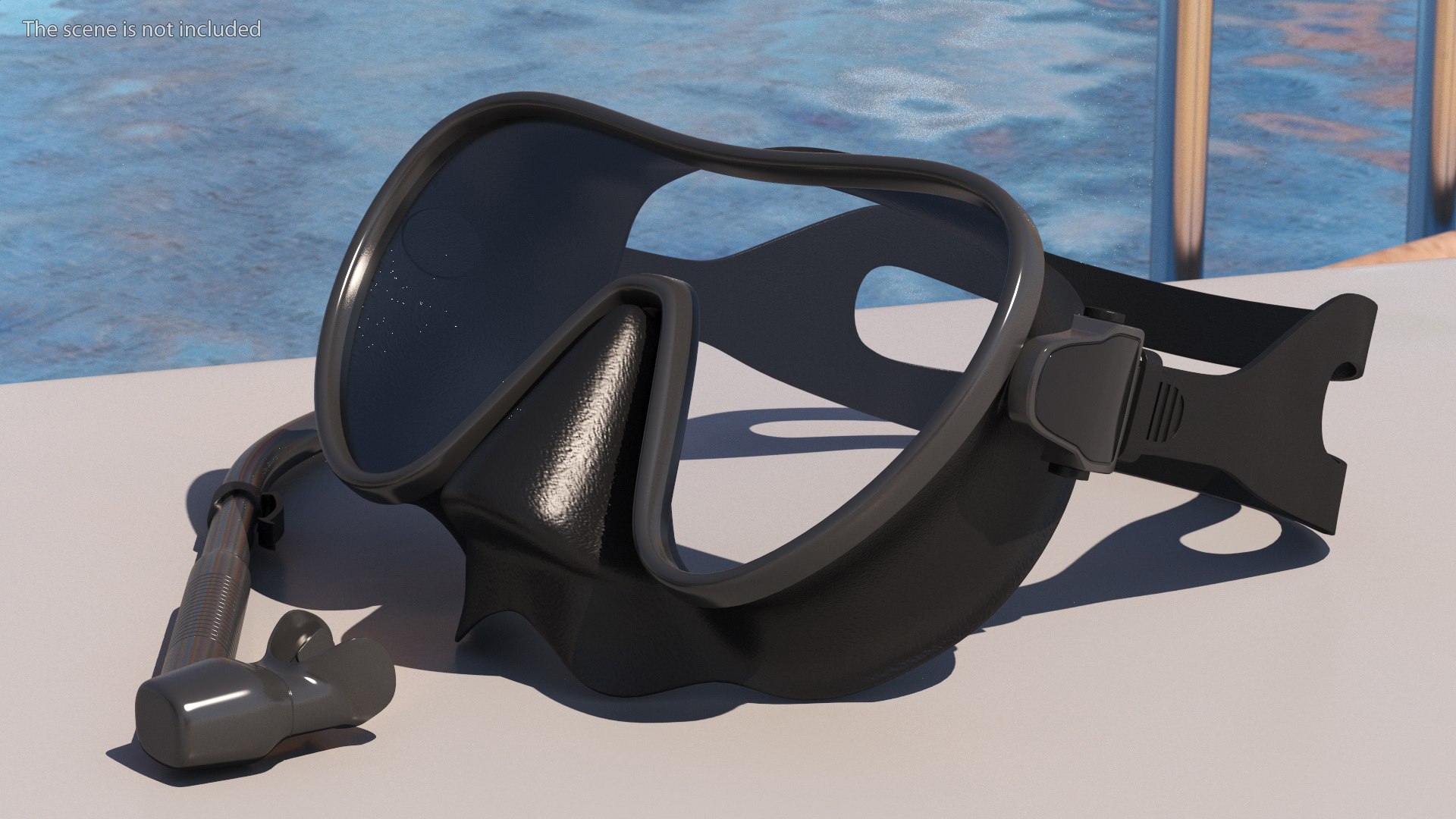 3D Scuba Goggles And Snorkeling Mask Tube - TurboSquid 2131656