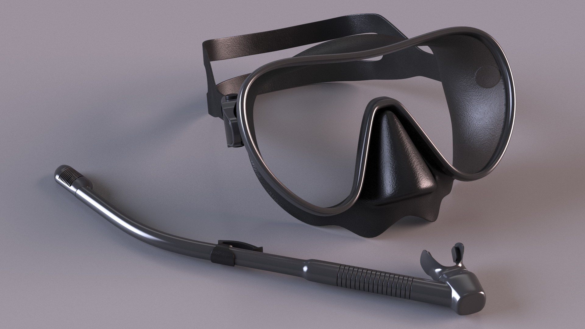 3D Scuba Goggles And Snorkeling Mask Tube - TurboSquid 2131656