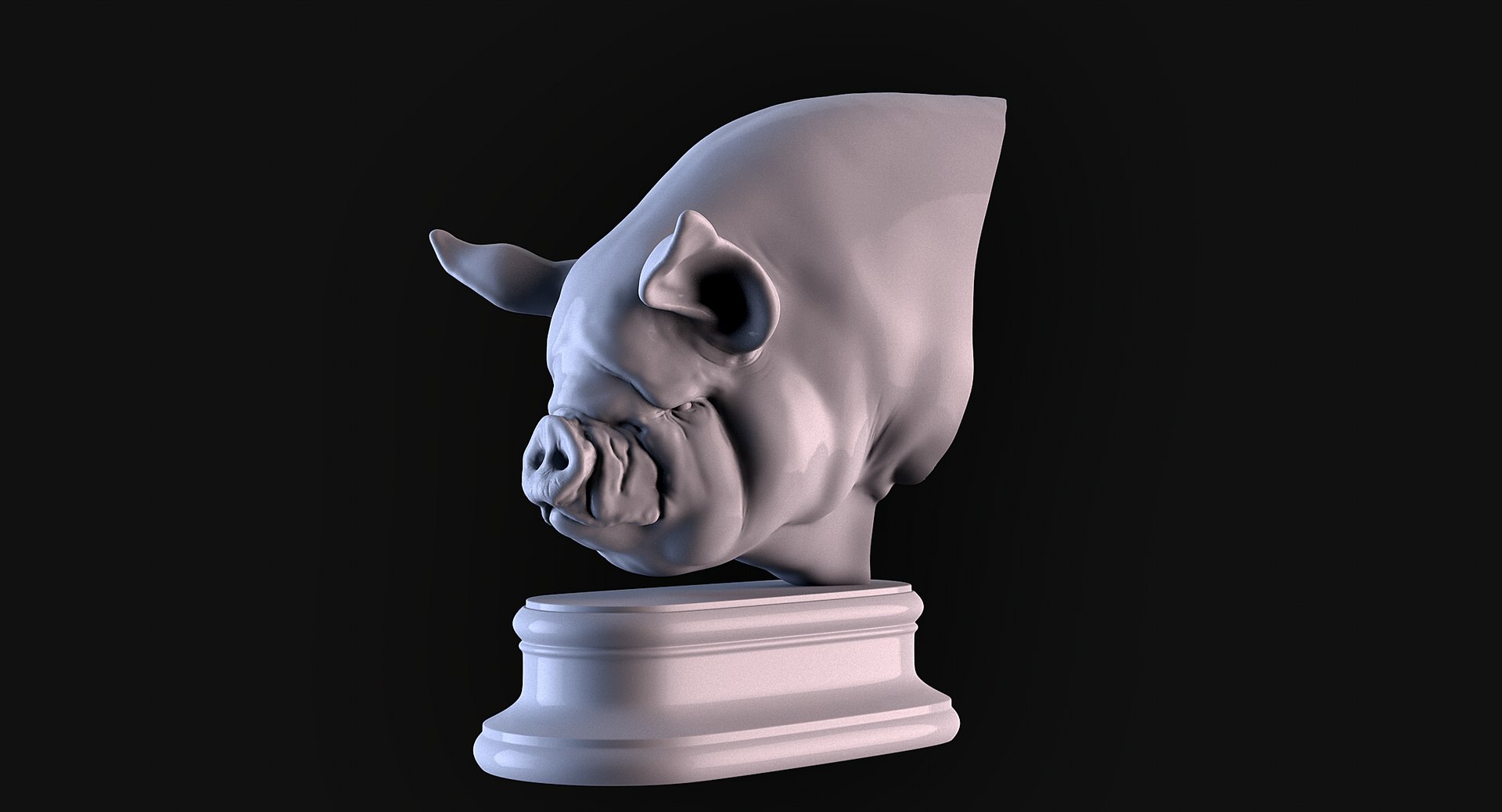 Middle White Pig Head 3D Model - TurboSquid 1973781