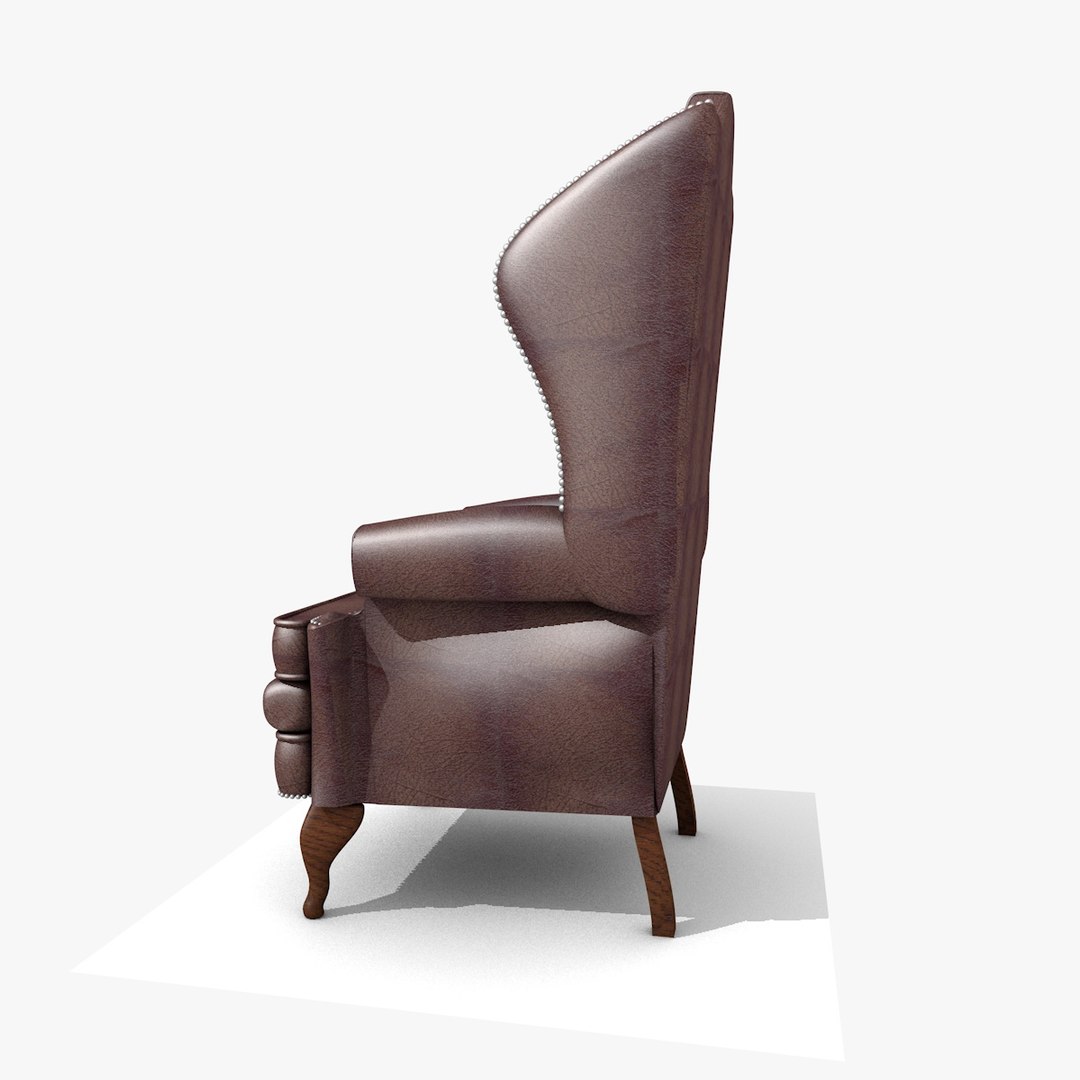 Leather Winged Chair 3D Model - TurboSquid 1432090