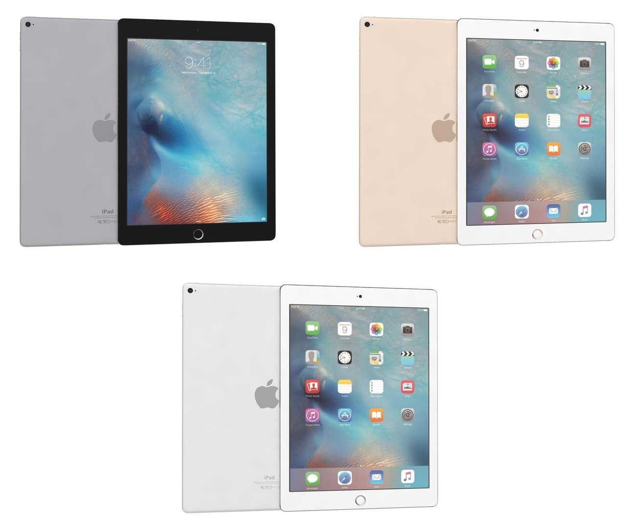 3d apple ipad pro colours model
