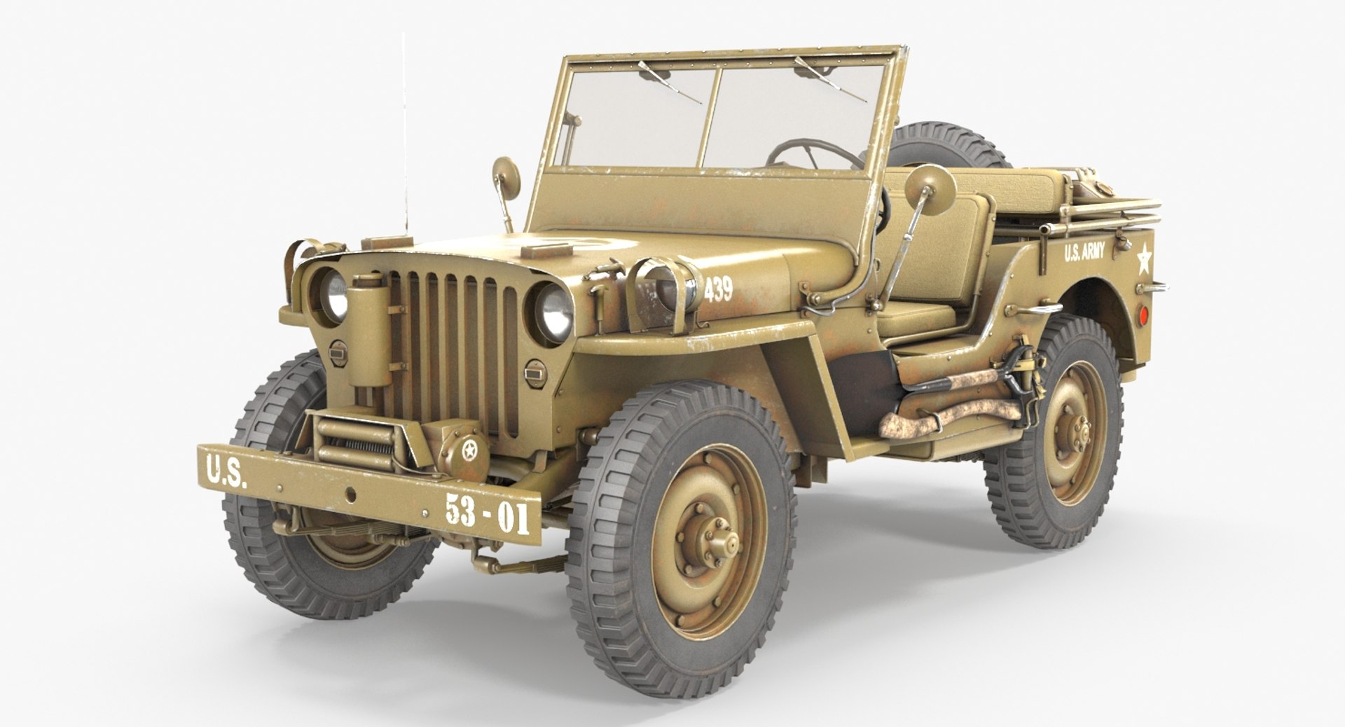 Jeep Willys 3D Model - TurboSquid 1357990