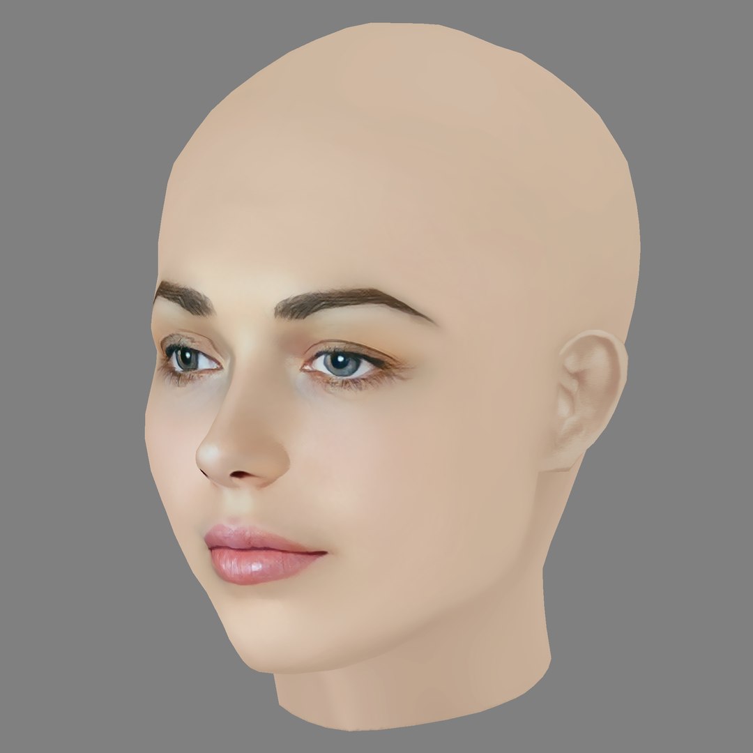 Sofya Sinitsyna Head - No Hair - Low Poly Head For Game Model - TurboSquid 2357685