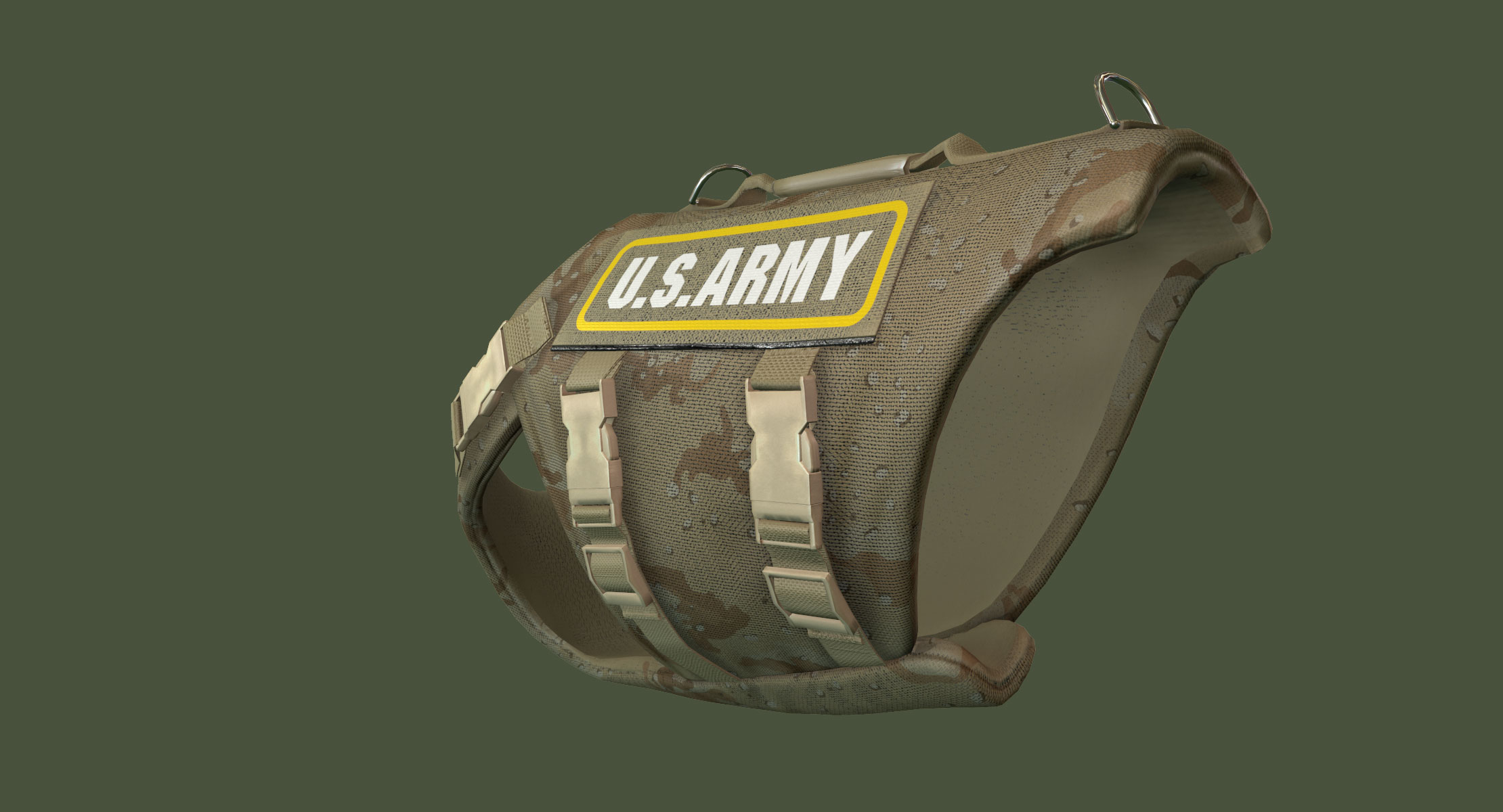 3D модель Армия США Dog Armor 4 (камуфляж пустыни) - TurboSquid 946308