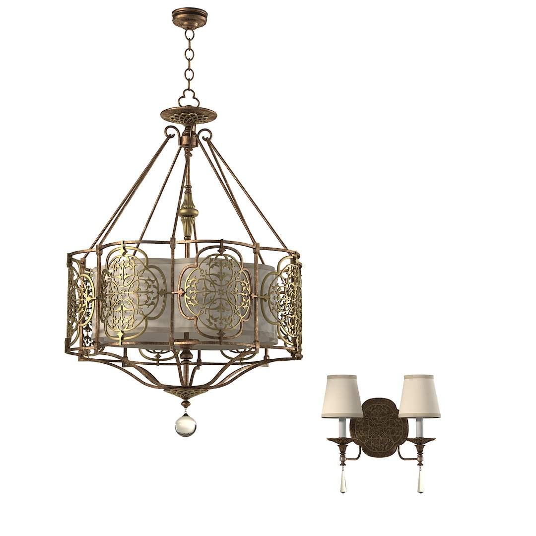 3d model feiss forged lobby