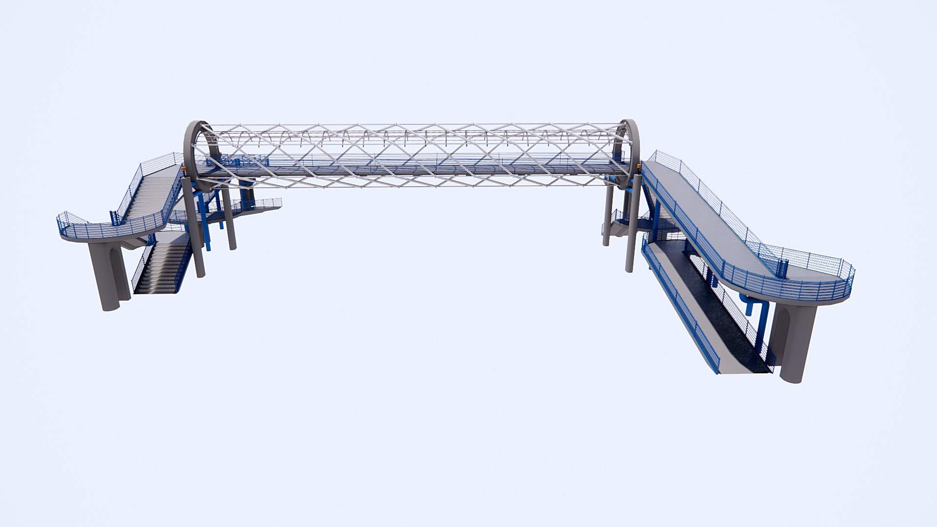 3D Model Pedestrian Bridge Street 3d Model - TurboSquid 2220090