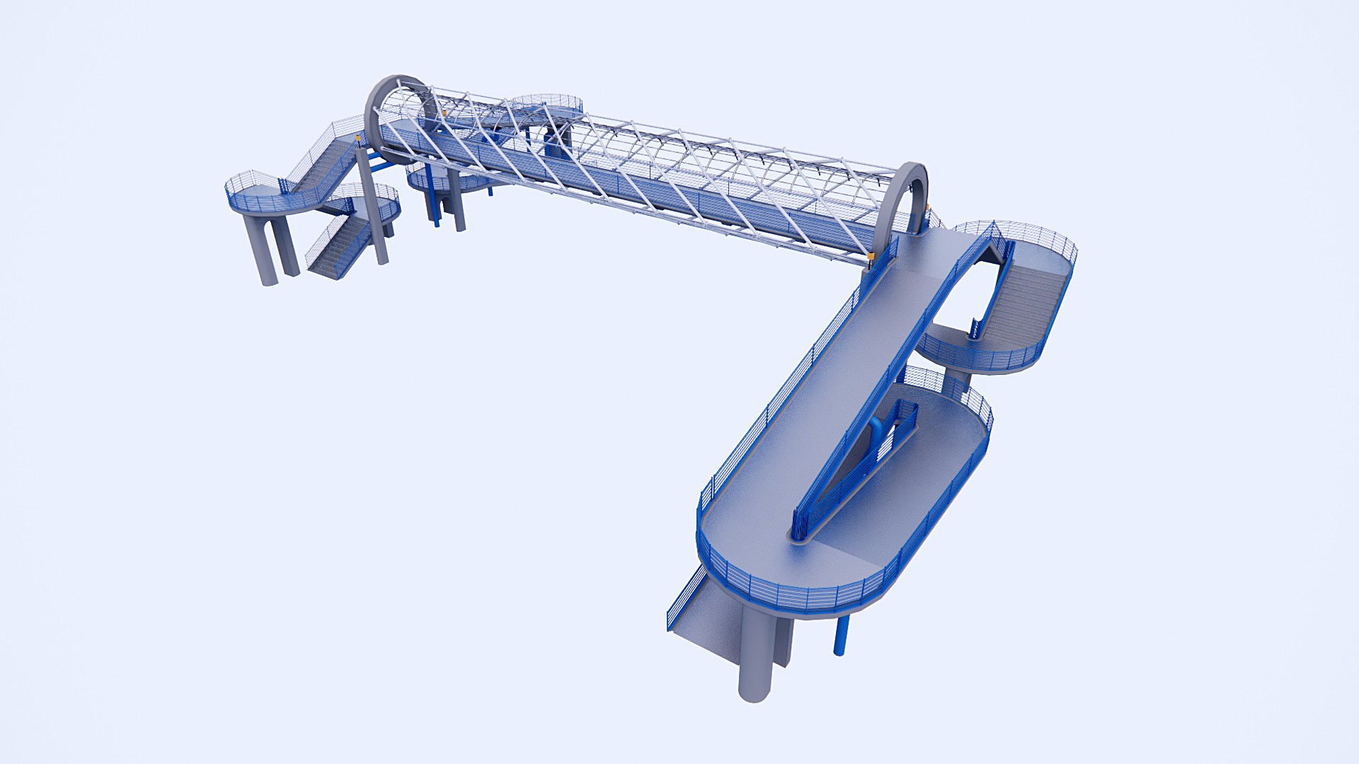 3D Model Pedestrian Bridge Street 3d Model - TurboSquid 2220090