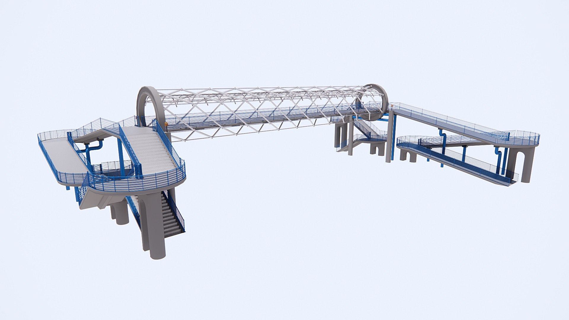 3D Model Pedestrian Bridge Street 3d Model - TurboSquid 2220090