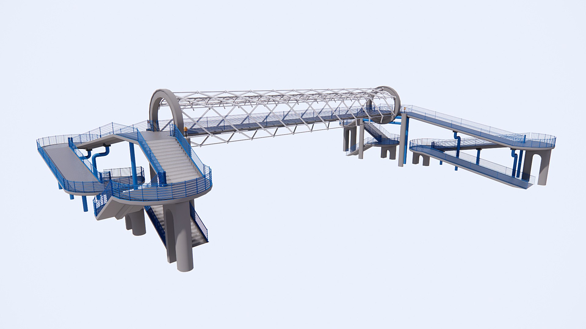 3D Model Pedestrian Bridge Street 3d Model - TurboSquid 2220090