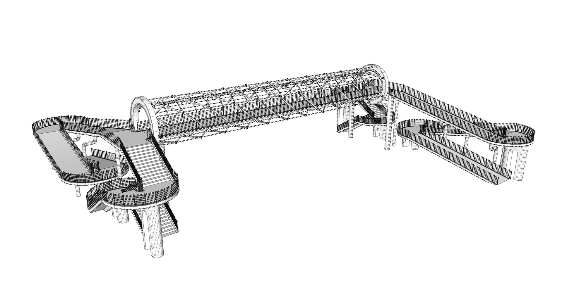 3D Model Pedestrian Bridge Street 3d Model - TurboSquid 2220090
