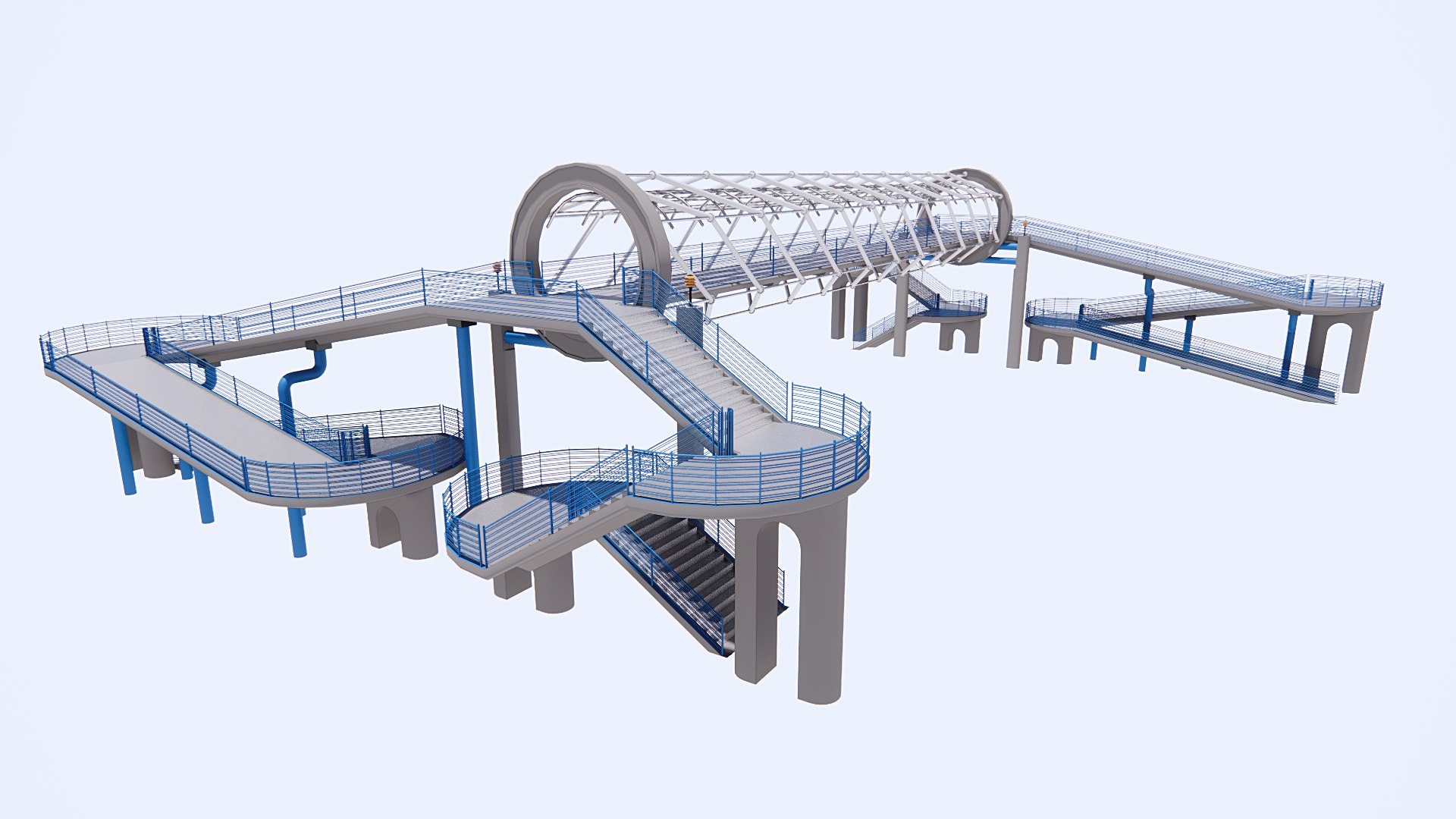 3D Model Pedestrian Bridge Street 3d Model - TurboSquid 2220090