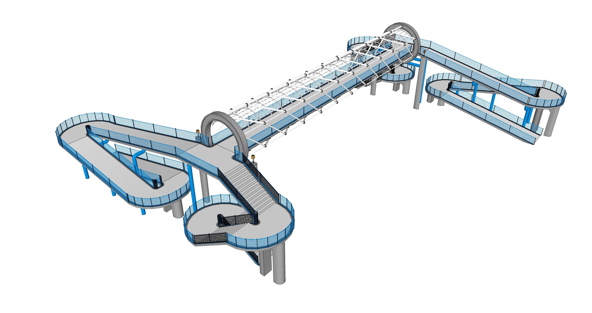 3D Model Pedestrian Bridge Street 3d Model - TurboSquid 2220090