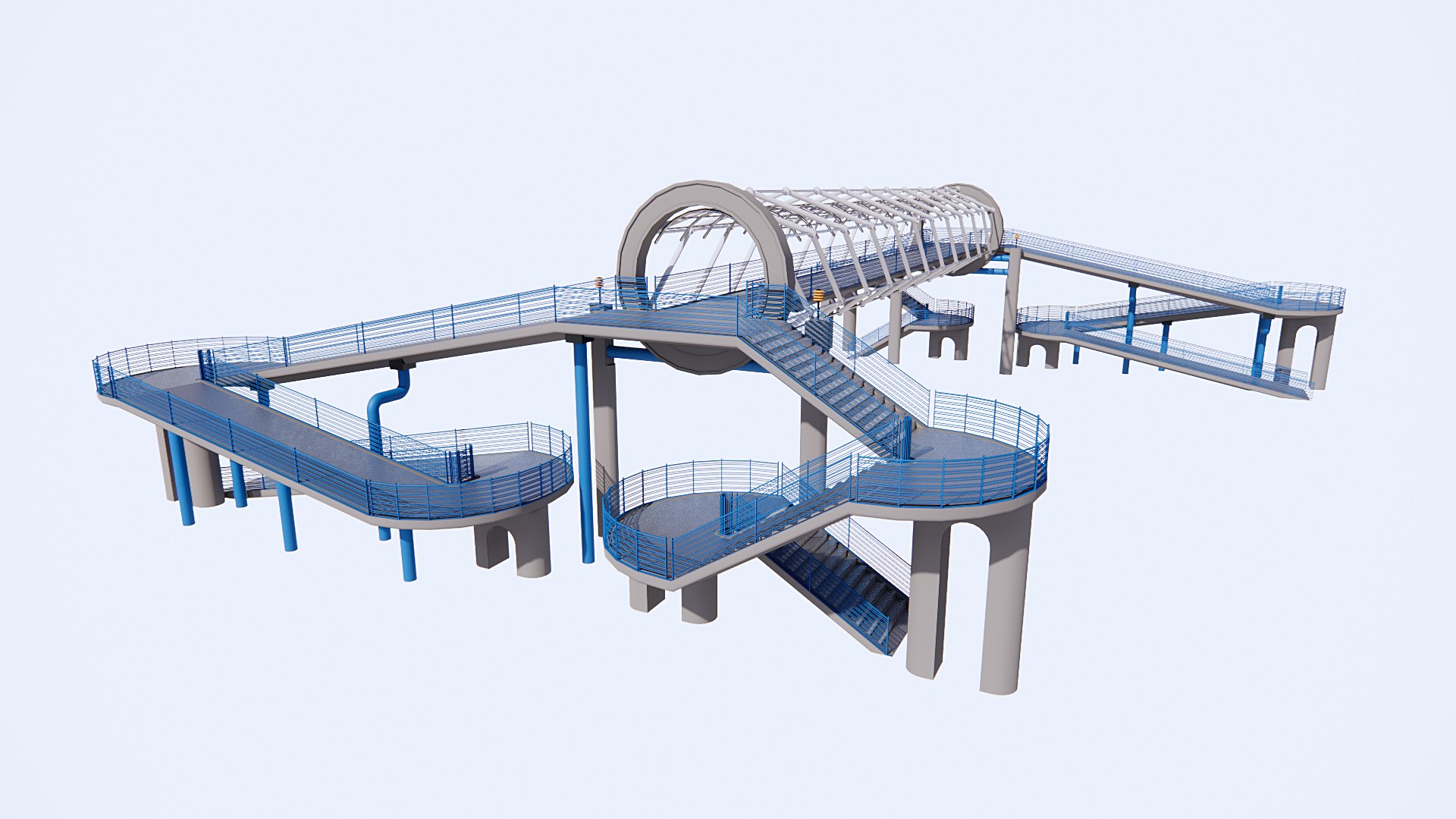 3D Model Pedestrian Bridge Street 3d Model - TurboSquid 2220090