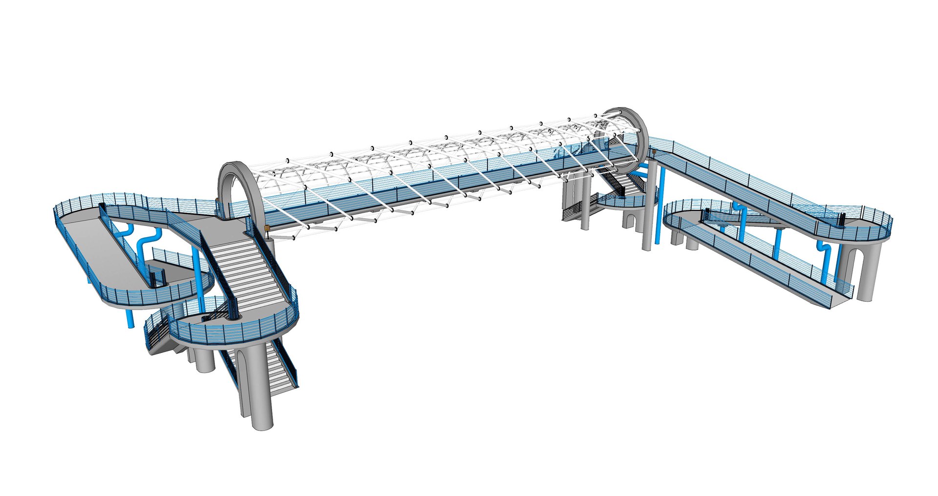 3D Model Pedestrian Bridge Street 3d Model - TurboSquid 2220090