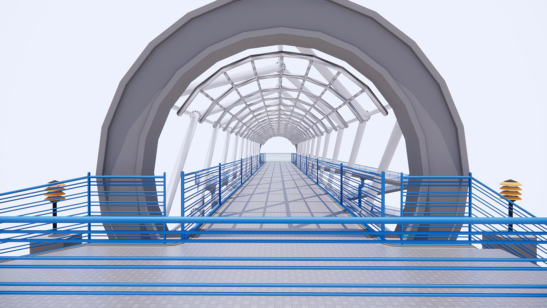 3D Model Pedestrian Bridge Street 3d Model - TurboSquid 2220090