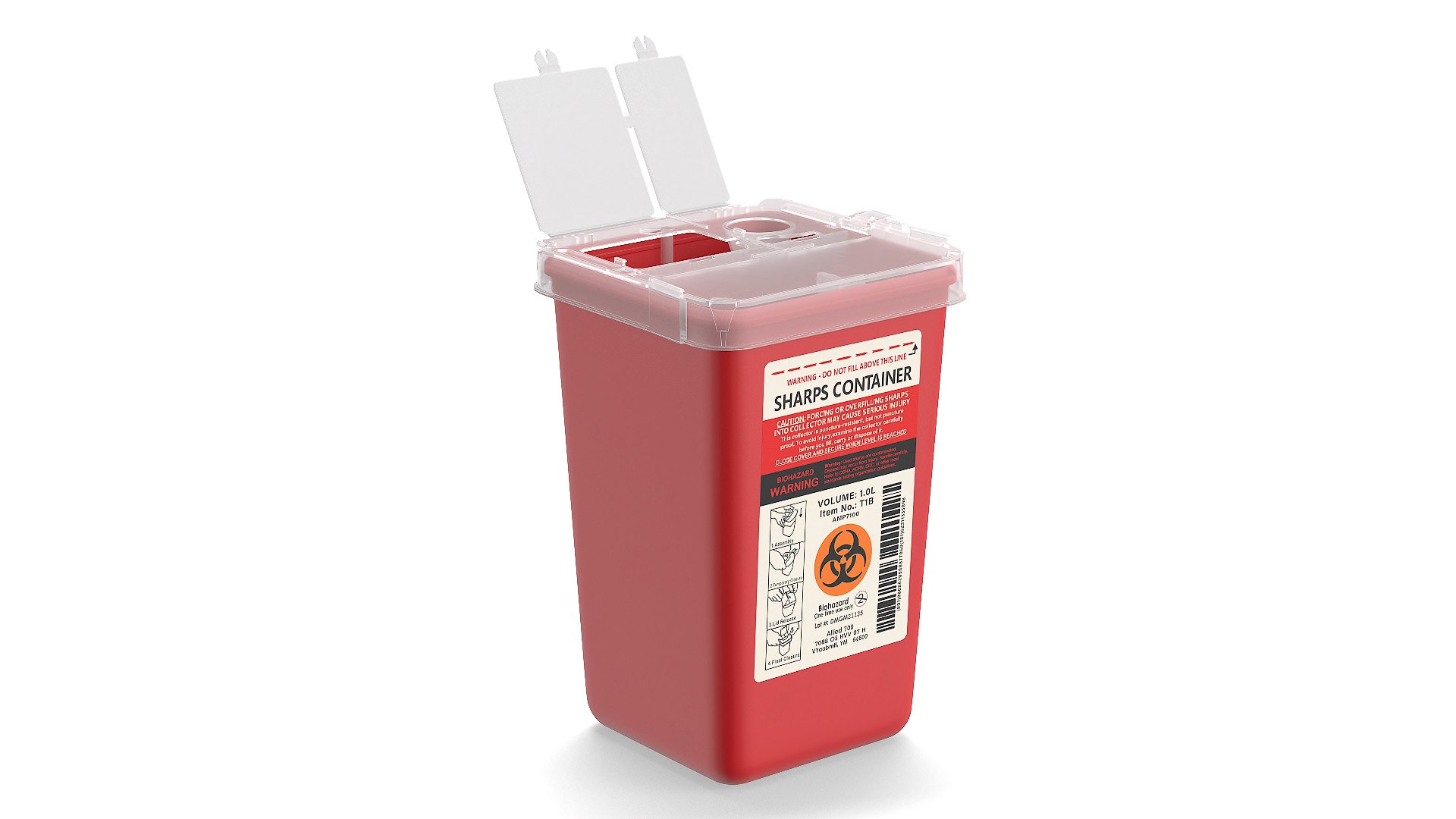 Laboratory Sharps Container Open 3D Model - TurboSquid 2322891