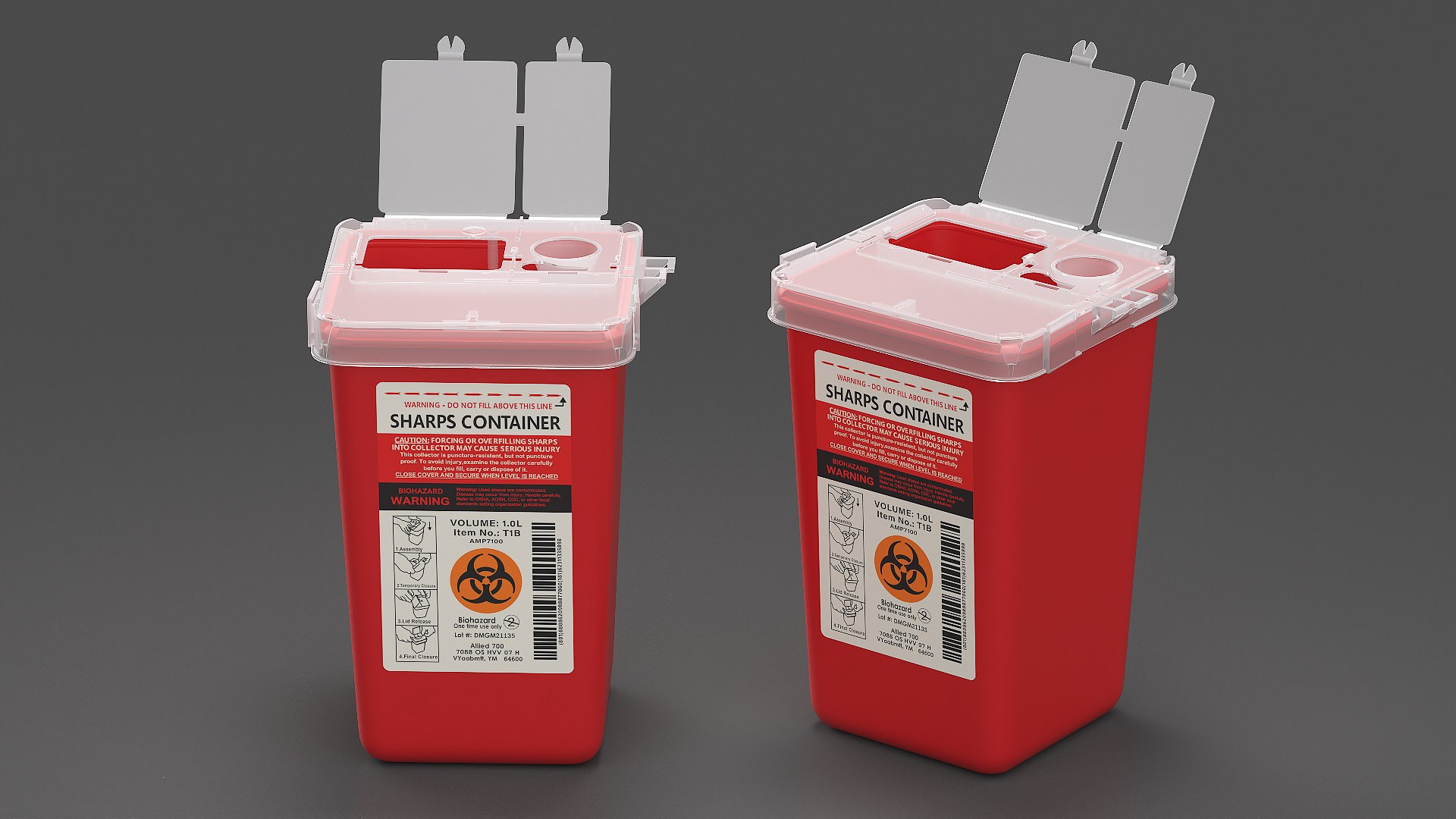 Laboratory Sharps Container Open 3D Model - TurboSquid 2322891