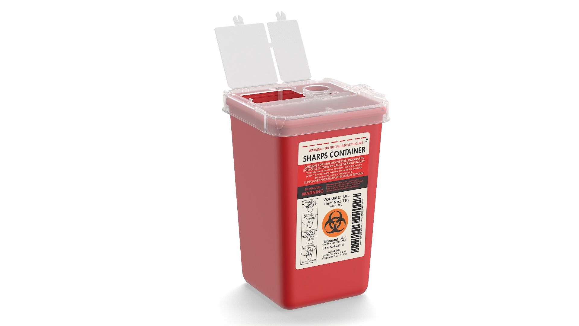 Laboratory Sharps Container Open 3D Model - TurboSquid 2322891