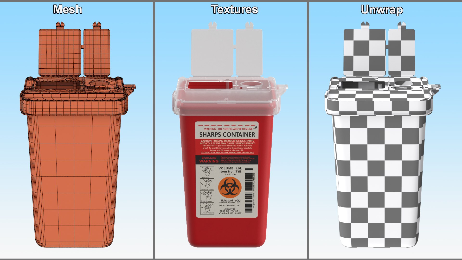 Laboratory Sharps Container Open 3D Model - TurboSquid 2322891