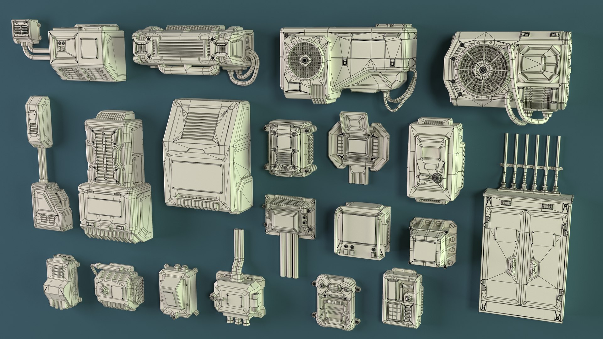 Wall Electric Props 2 - 20 Pieces 3D Model - TurboSquid 2231729