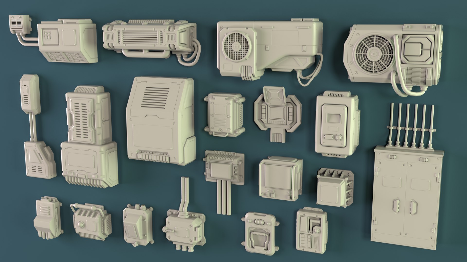 Wall Electric Props 2 - 20 Pieces 3D Model - TurboSquid 2231729