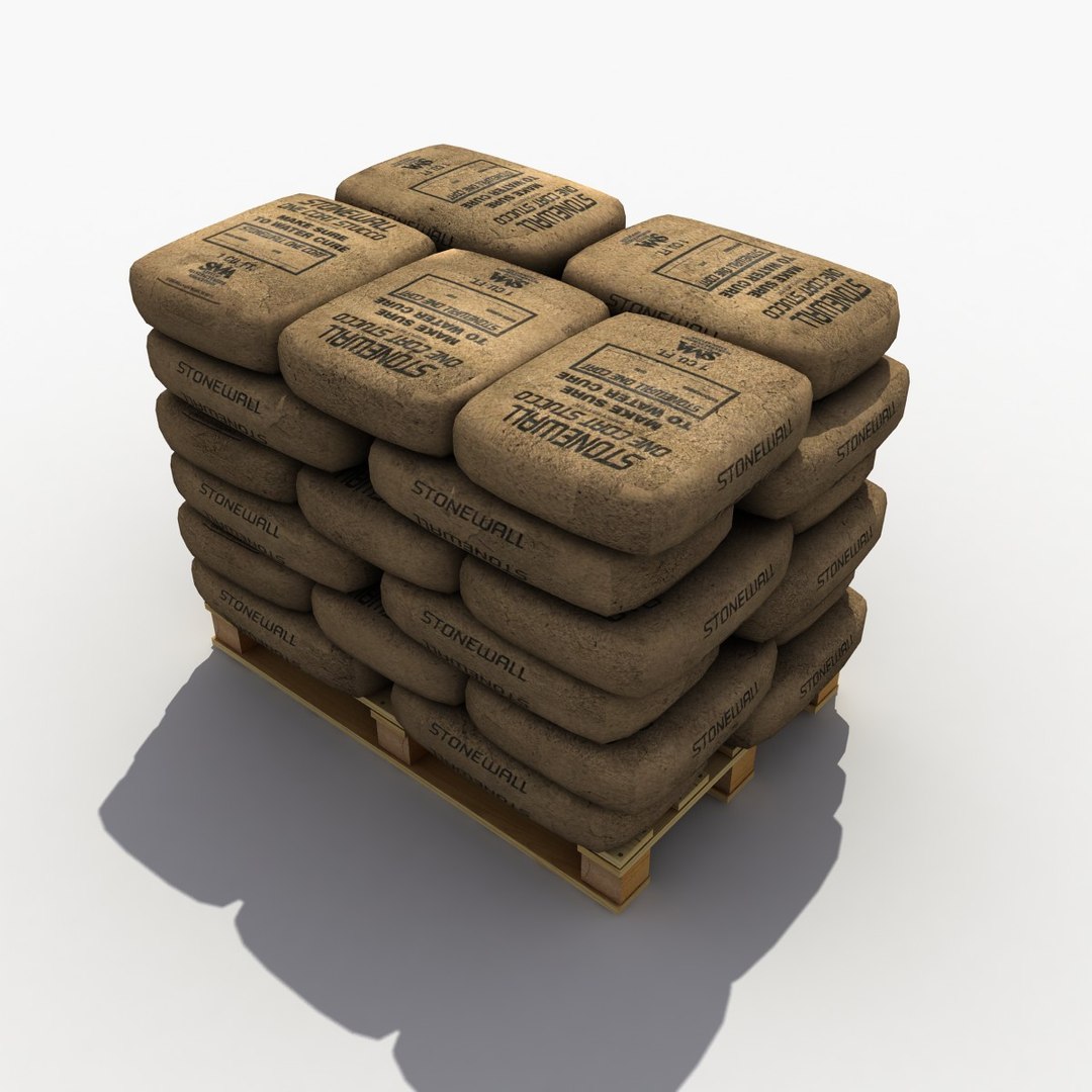 3d Model Pallet Cement Bag