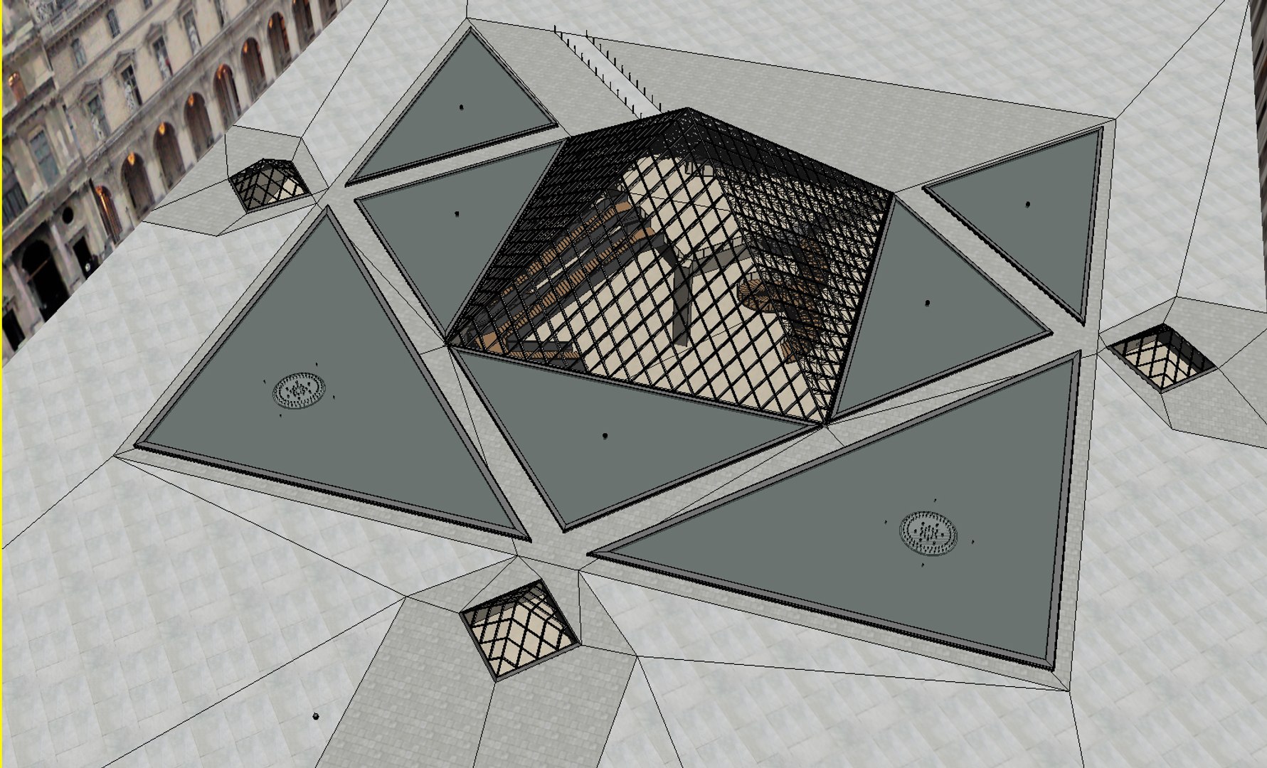 3d Model Of Pyramid Louvre