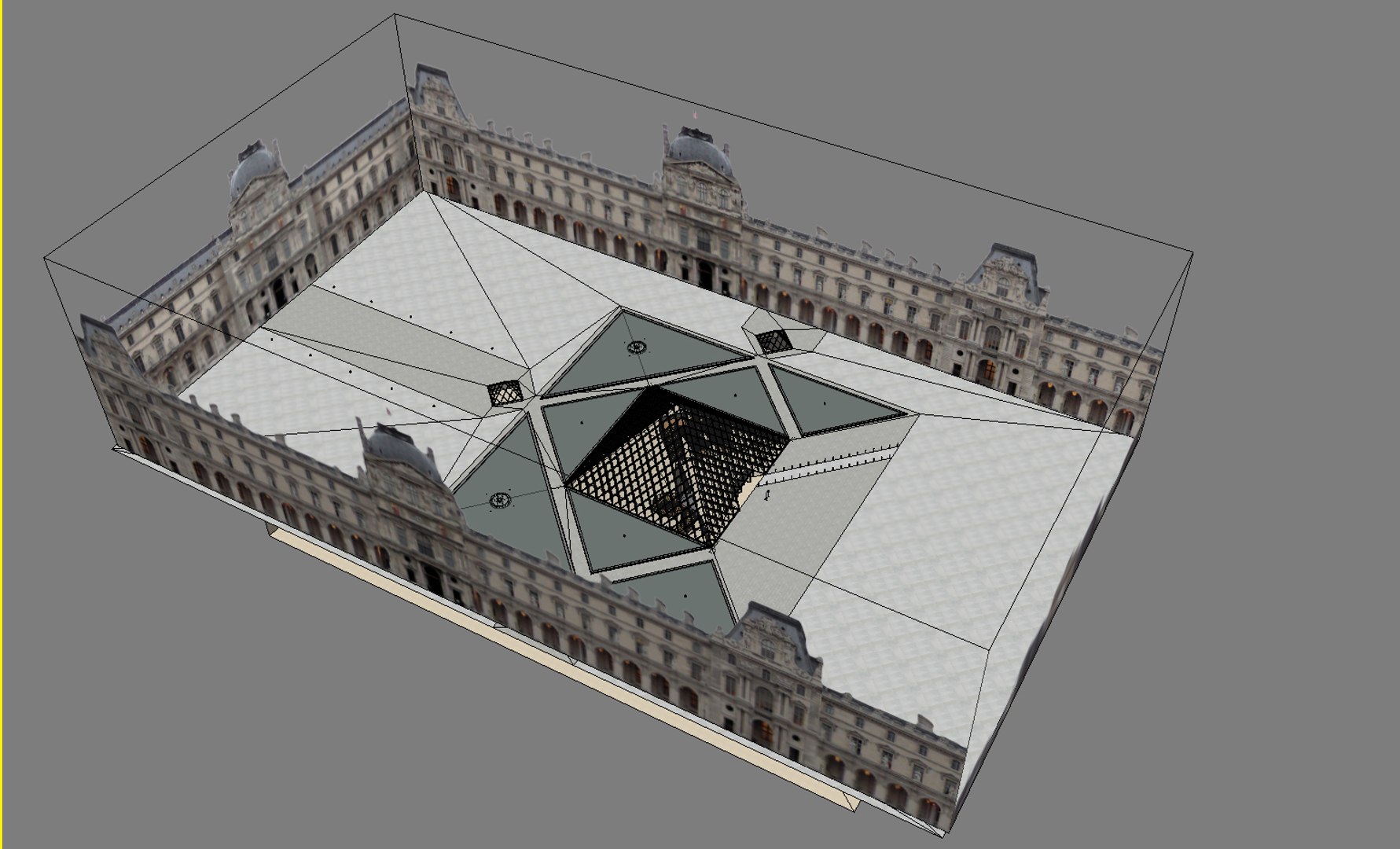 3d Model Of Pyramid Louvre