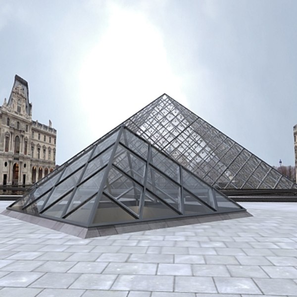 3d model of pyramid louvre