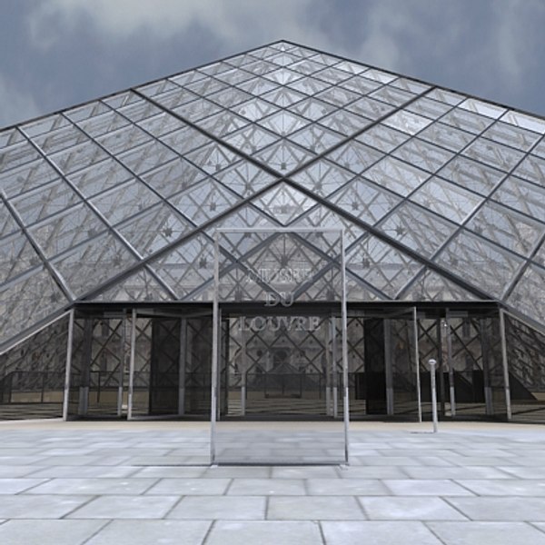 3d model of pyramid louvre