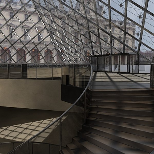 3d model of pyramid louvre