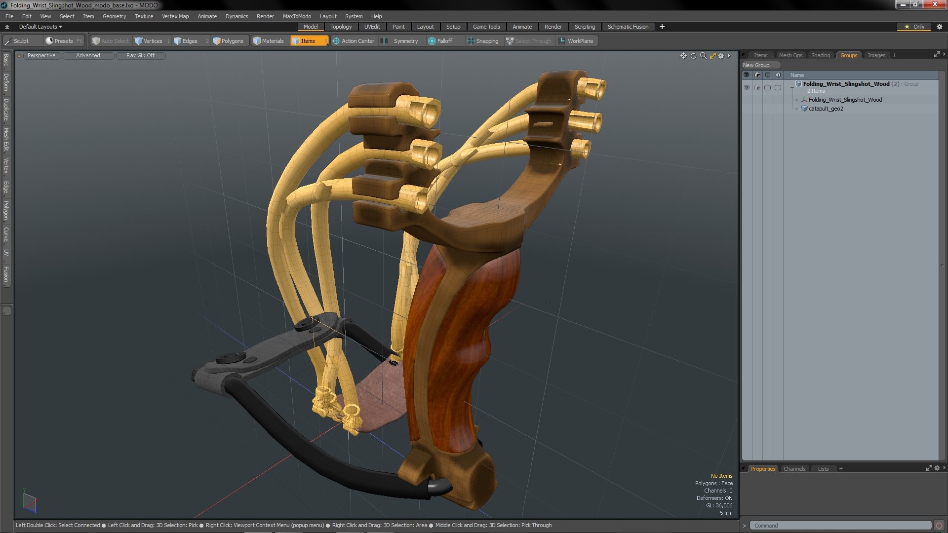 Folding Wrist Slingshot Wood 3D Model - TurboSquid 2116320