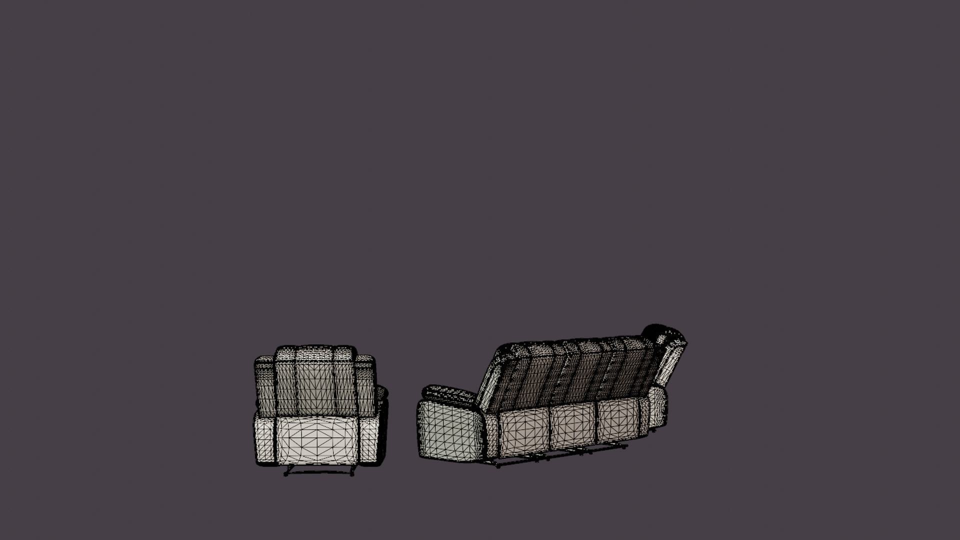 Norbo Sofa Group 3 Seater 2 Seater Armchair Artificial Leather Black 3D ...