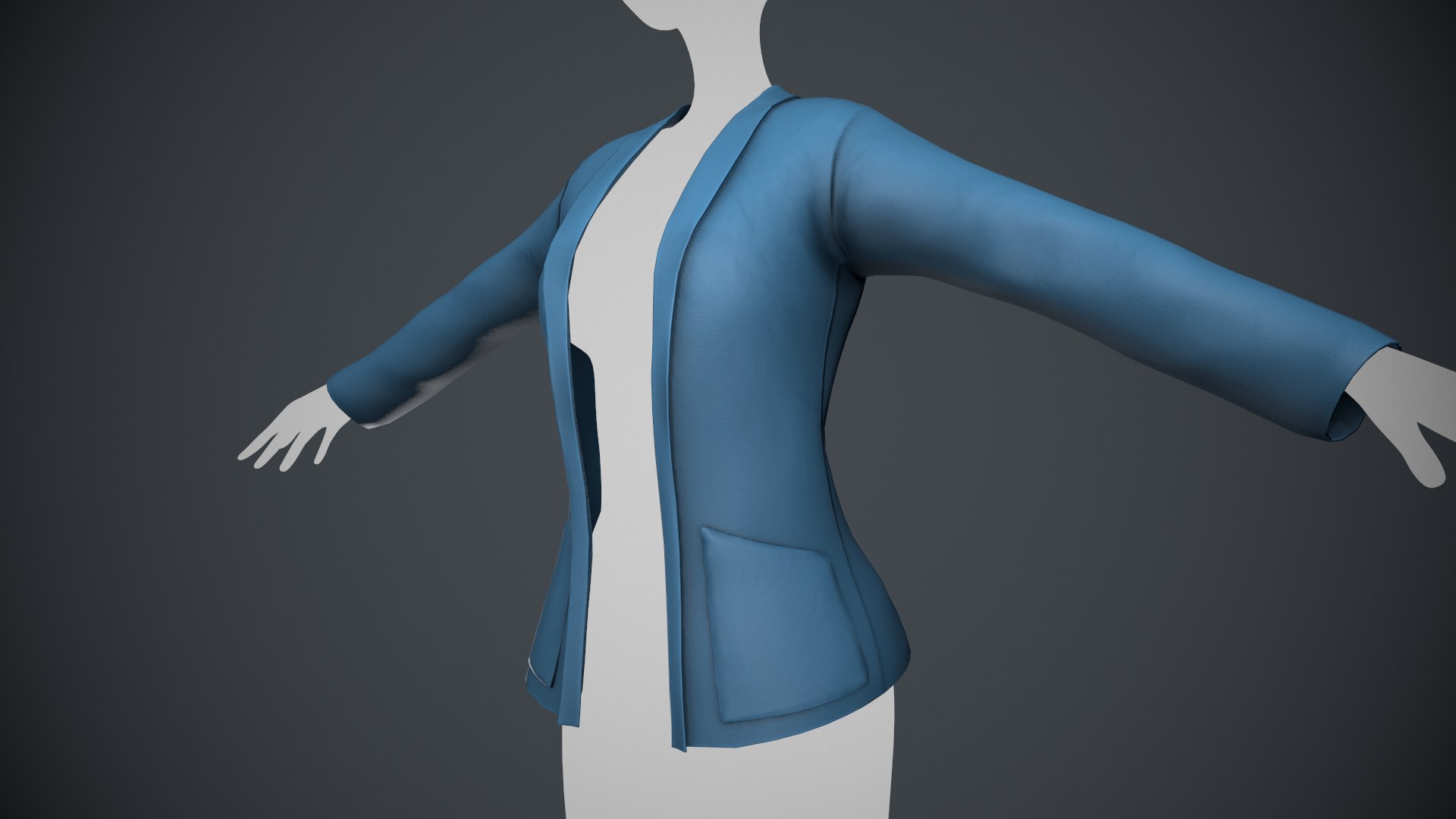 Female Blue Jacket Style 2 model - TurboSquid 1927215