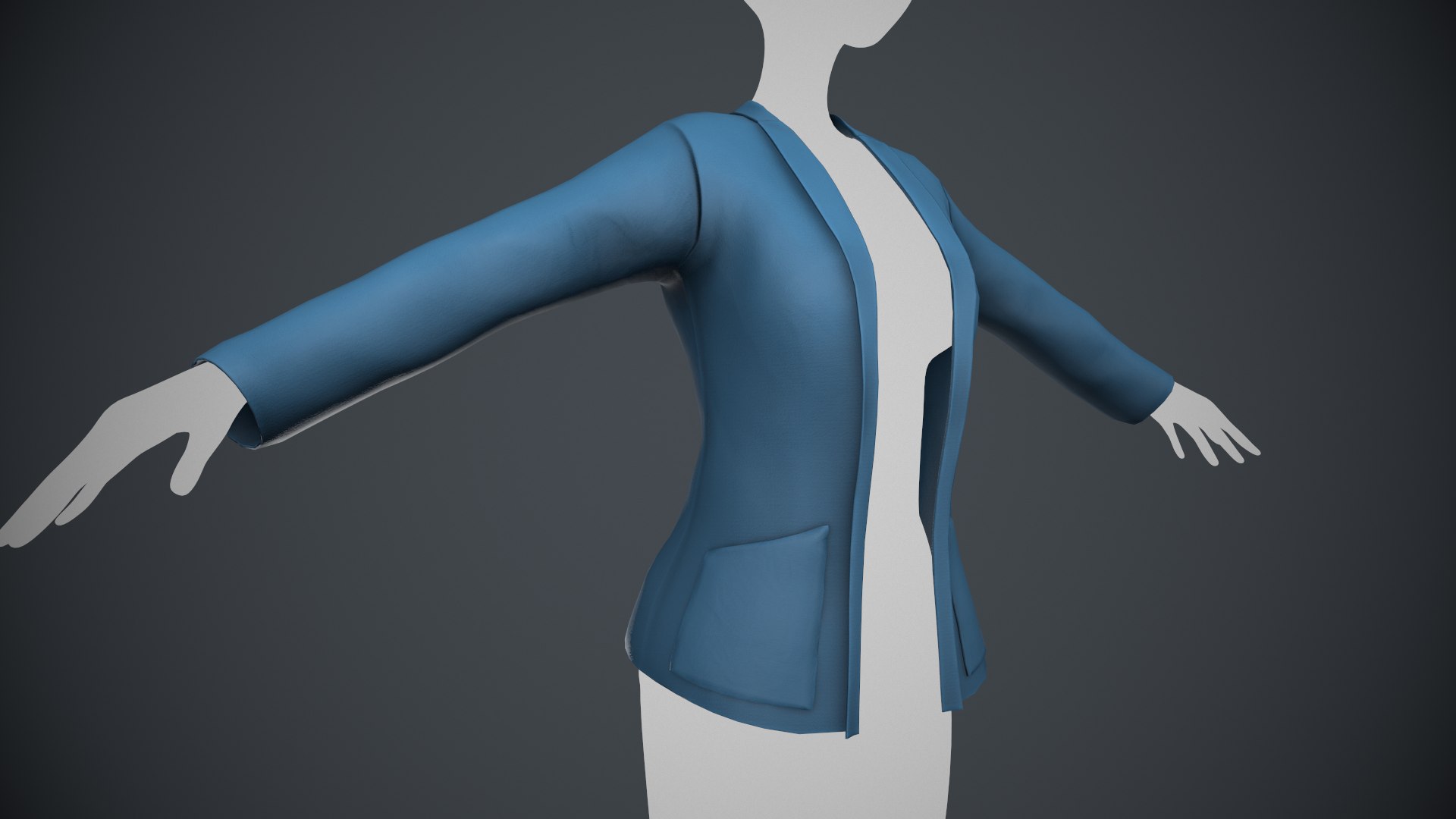 Female Blue Jacket Style 2 model - TurboSquid 1927215