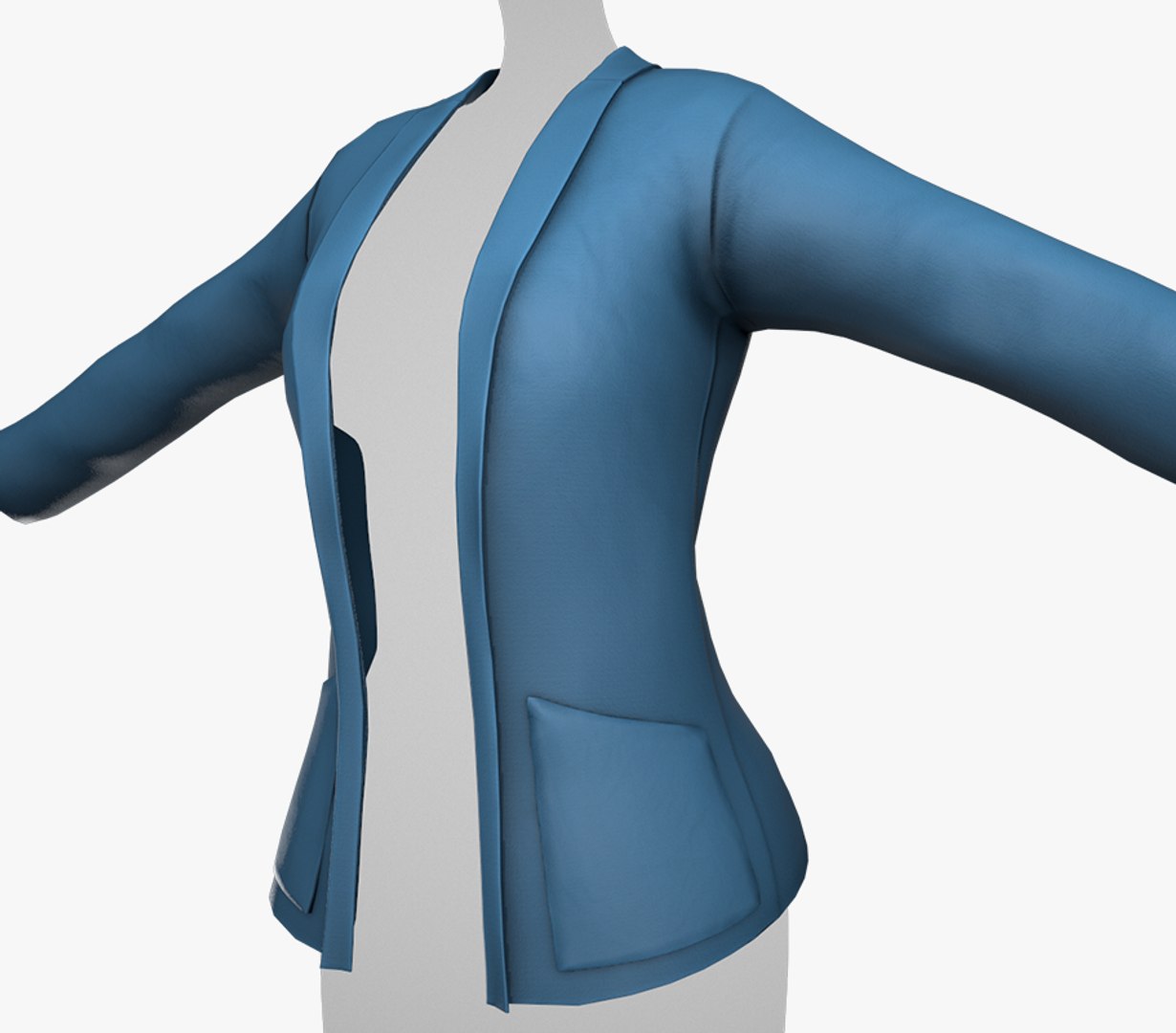 Female Blue Jacket Style 2 model - TurboSquid 1927215