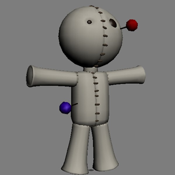 animable character voodoo toy 3d model
