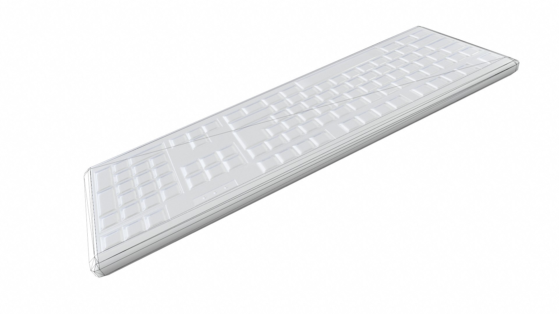 3D Model White Retro Vintage Old Pc Keyboard Da1 - TurboSquid 1964987