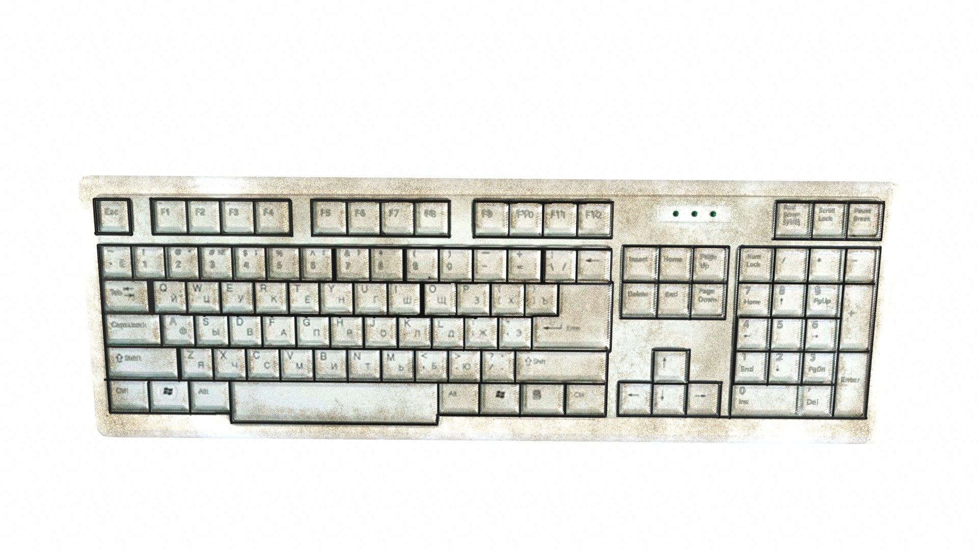 3D Model White Retro Vintage Old Pc Keyboard Da1 - TurboSquid 1964987