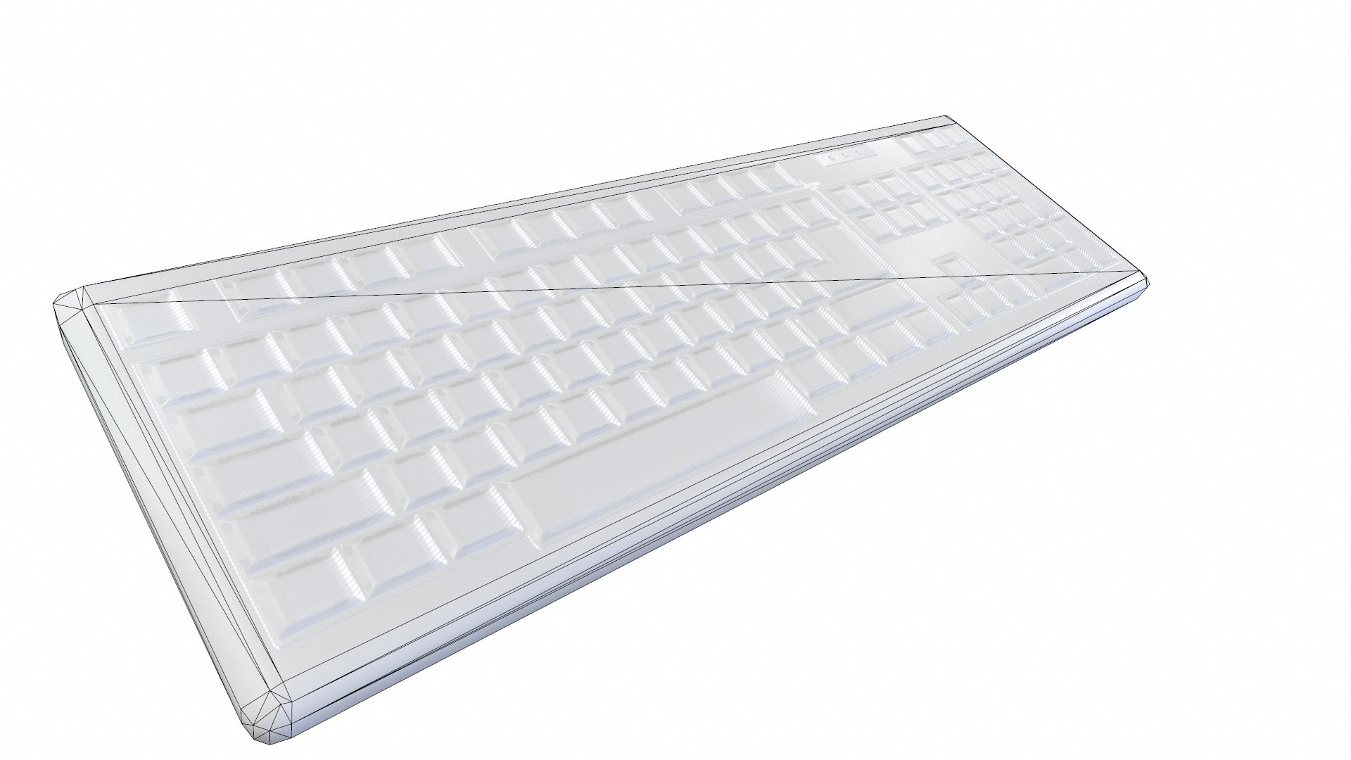 3D Model White Retro Vintage Old Pc Keyboard Da1 - TurboSquid 1964987